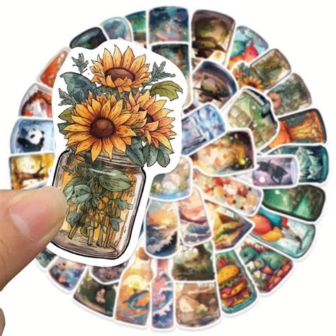 In A Bottle Cute Cartoon Sticker Illustration Temu Australia
