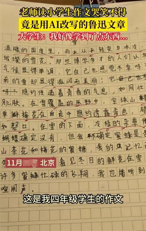 四年级小学生作文雪写出了鲁迅的水平