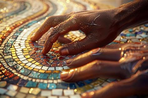 Premium Photo Hands Crafting A Mosaic Of Multicultural Love Octa