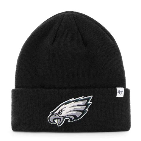 Mens Philadelphia Eagles 47 Black Primary Basic Cuffed Knit Hat