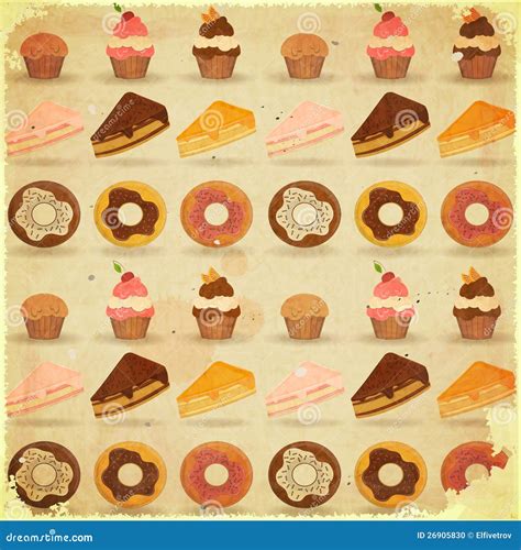 Retro Dessert Background Stock Vector Illustration Of Eating 26905830