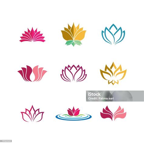 蓮花符號向量圖示向量圖形及更多背景 主題圖片 背景 主題 花 商標 Istock