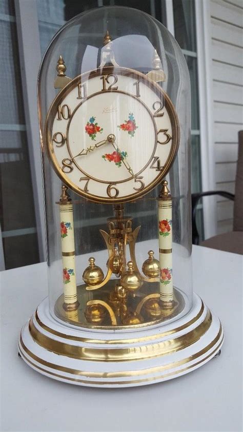 Vintage Kundo Anniversary Clock 400 Day Clock Working Glass Dome