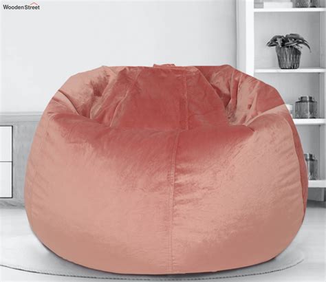 Buy Eyda Solid Velvet Bean Bag Cover Xxl Pink At 59 Off Online