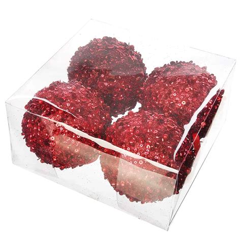 4″ Sequin Ball Ornament 4eaacetate Boxred Silk Flower Depot
