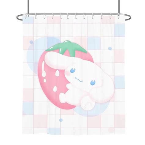 Sanrios Mymelody Cinnamoroll Kuromi Kawaii Anime Cartoon Shower Curtain