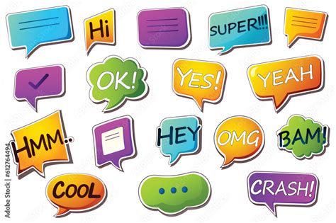 Comics Phrases Set This Is A Set Of Flat Cartoon Designs Featuring