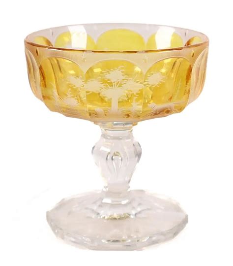 Sold At Auction Bohemian Cut Overlay And Engraved Amber Glass
