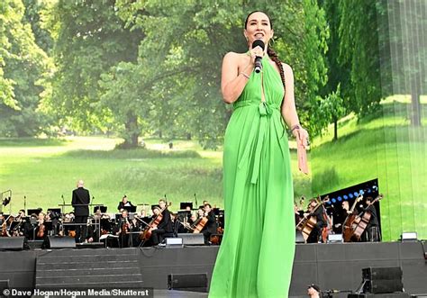 Myleene Klass Looks Glamorous In A Lime Green Maxi Dress As She Hosts
