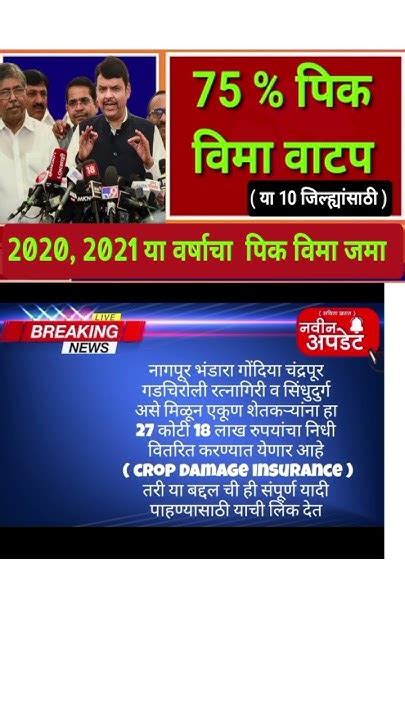 75 टक्के पिक विमा वाटप सुरू झाला या 10 जिल्ह्यातील शेतकऱ्यांसाठी