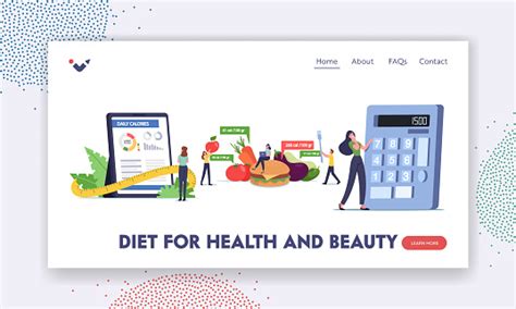 영양 및 다이어트 방문 페이지 템플릿에 대한 모바일 앱 계산기 응용 프로그램을 사용하여 칼로리를 계산하는 문자 가정 생활에 대한
