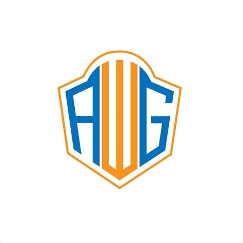 Awg Abstract Monogram Shield Logo Design On White Background Awg