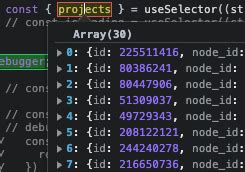 Reactjs Redux UseSelector Hook Returns Array From State That Is Set By Redux Sagas But I Cant