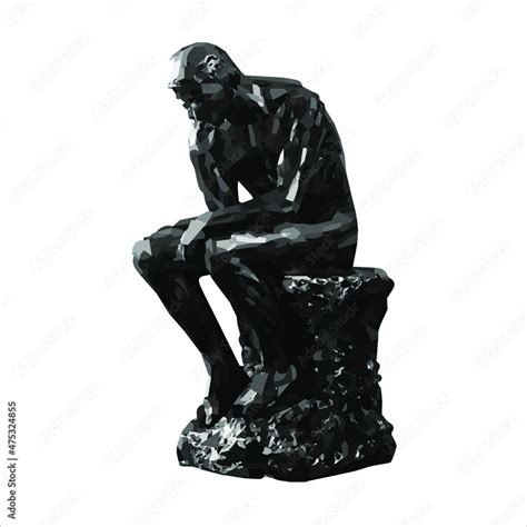 The Thinker Statue Stock Illustration Thinking Man Sculptures Vector The Statue Shows A Nude