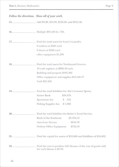 Business Mathematics Test And Quiz Book A Beka Book