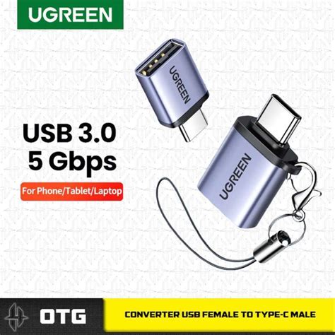 Promo UGREEN OTG CONVERTER USB FEMALE TO USB TYPE C MALE ADAPTER NAKULASTORE Diskon