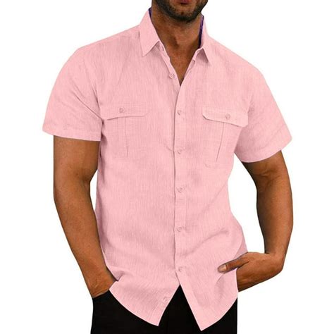 Ddapj Pyju Big And Tall Casual Button Down Shirts For Men Cotton Linen
