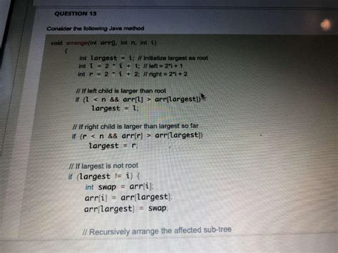 Solved Question 13 Consider The Following Java Method Void
