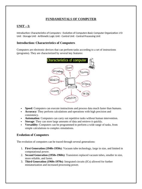 Fundamentals Of Computer Pdf Computer Data Storage Central