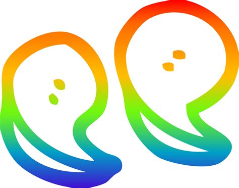 Rainbow Gradient Line Drawing Cartoon Quotation Marks 12029207 Vector