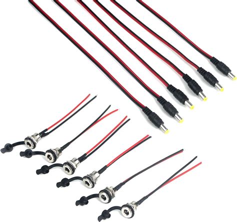 Taikuwu 6pcs 8a 10a Dc Power Connector 55 X 21mm Jack Socket Threaded