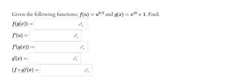 solved given the following functions f u u9 2 and