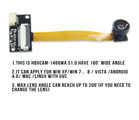 160 Degree Wide Angle Lens Camera Module Ov5640 Sensor Chip Hsell