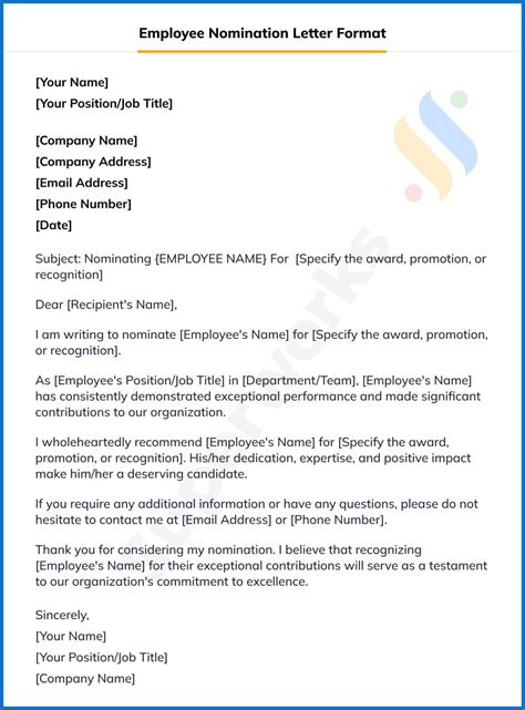 Craft Effective Employee Nomination Letter Superworks