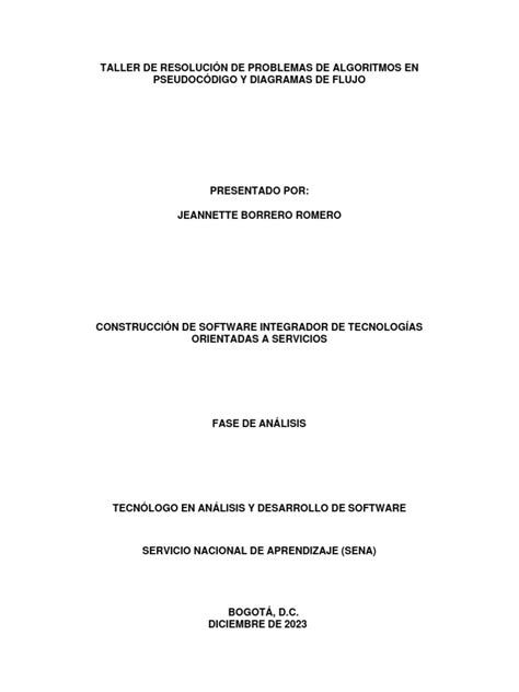 evidencia 2 taller de resolución de problemas de algoritmos en