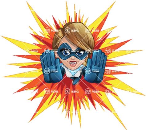 Pretty Superhero Woman Cartoon Vector Character Shape 3 Graphicmama