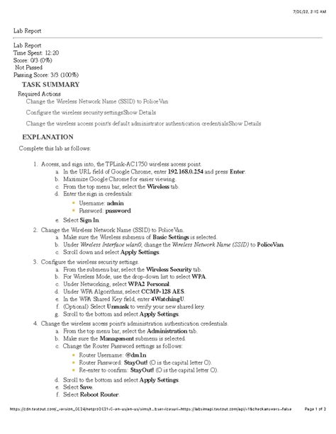 Test Out Lab Sim AM Studocu