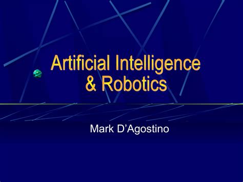 Artificial Intelligence And Robotics Ppt
