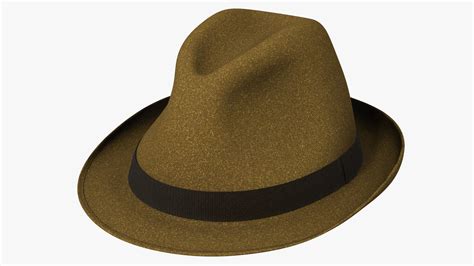 3d Brown Fedora Model Turbosquid 2145565