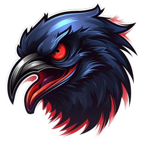 Premium Photo Designing A Logo Awesome Scary Crow Logo With Dark Blue