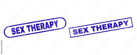 Grafika Wektorowa Stock Blue Rectangle And Rounded Sex Therapy Stamp