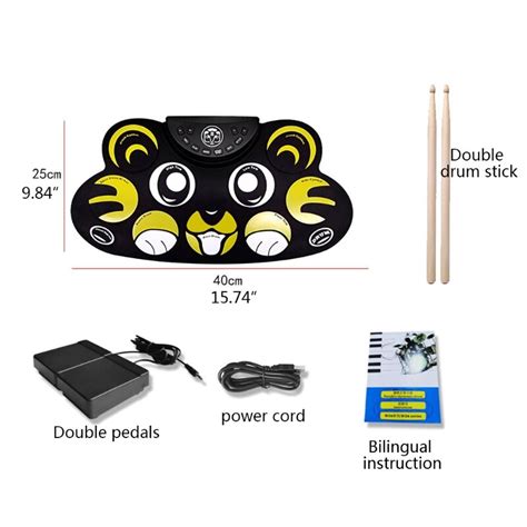 Electronic Drum Set 9 Pad Flexible Roll Up Drum Grandado