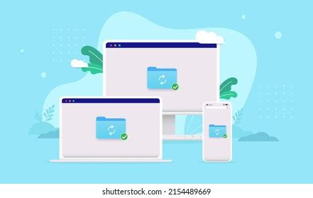 File Sharing Between Devices Vector Illustration Stock Vector Royalty