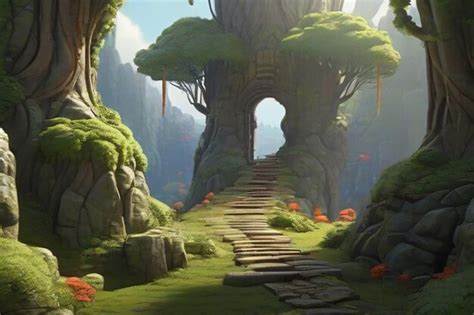 Premium Ai Image Fantasy Concept Showing An Ancient Dimensional