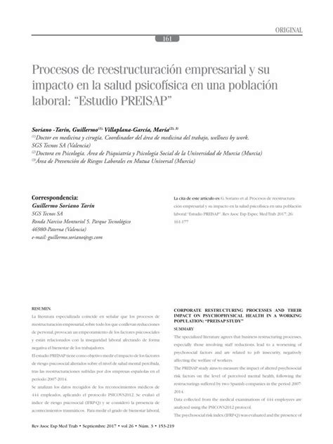 Pdf Procesos De Reestructuración Empresarial Y Su Impacto En
