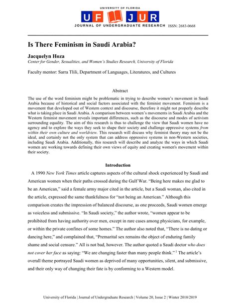 Pdf Is There Feminism In Saudi Arabia