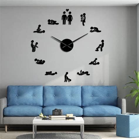 Horloge Pendule Horloge Murale De Position Damour Sexuel Muet Jeu Denterrement De Vie De
