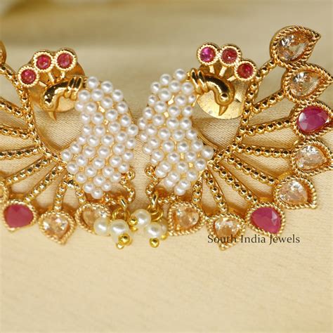 Imitation Peacock Designer Studs South India Jewels