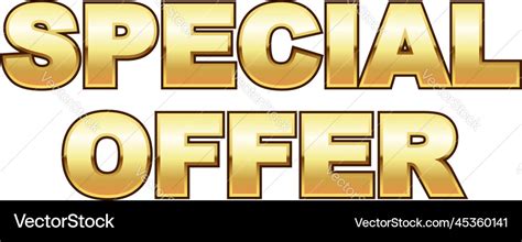 Special Offer Gold Letters For Store Promotions Vector Image