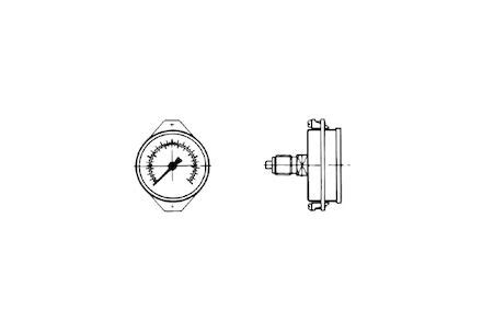 Pressure Gauge Glycerine Filled 63mm Ss Case 14 Bsp Thread Back
