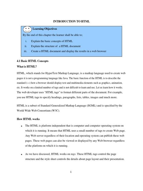 Htlm Intro Pdf Html Element Html