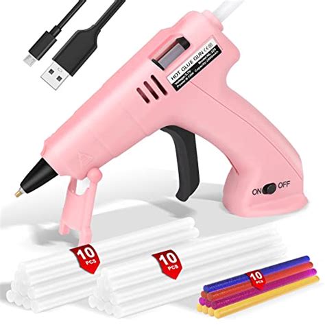 MiuXsun Cordless Hot Glue Gun Rechargeable Fast Preheating Glue Gun With 30 Pcs Premium Glue