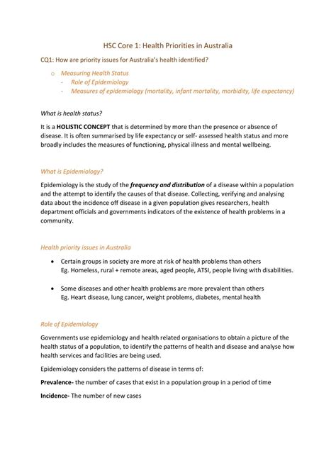 Pdhpe Core 1 And Core 2 Complete Notes Personal Development Health And Physical Education