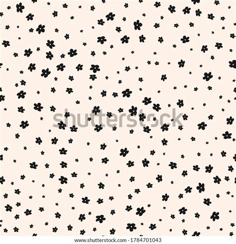 Ditsy Pattern Simple Vector Black White Stock Vector Royalty Free