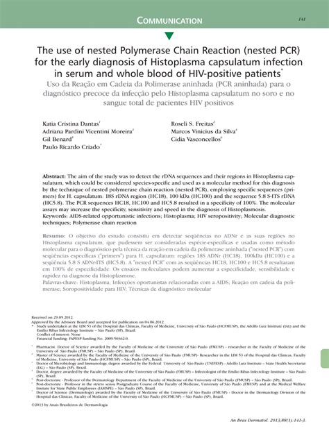 Pdf The Use Of Nested Polymerase Chain Reaction Nested Pcr For The Early Diagnosis Of