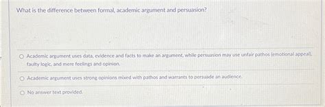 Solved What Is The Difference Between Formal Academic Chegg